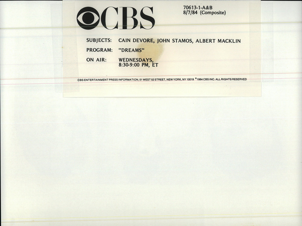 Cain Devore, John Stamos & Albert Macklin star in Dreams 1984 vintage ...