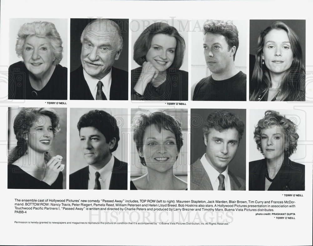 Cast of Passed Away 1992 vintage promo photo print - Historic Images