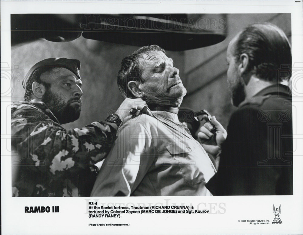 Actors Richard Crenna, Marc De Jonge, Randy Raney Rambo III 1988 ...