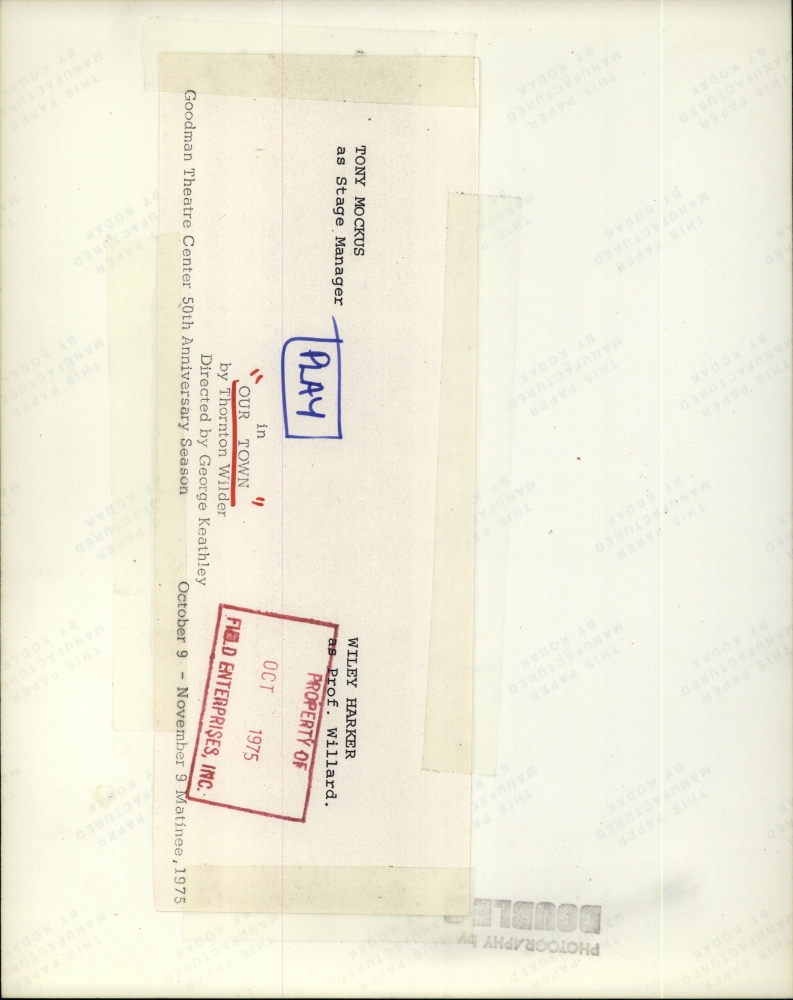 Town Wilder Goodman Wiley Harker Tony - Historic Images