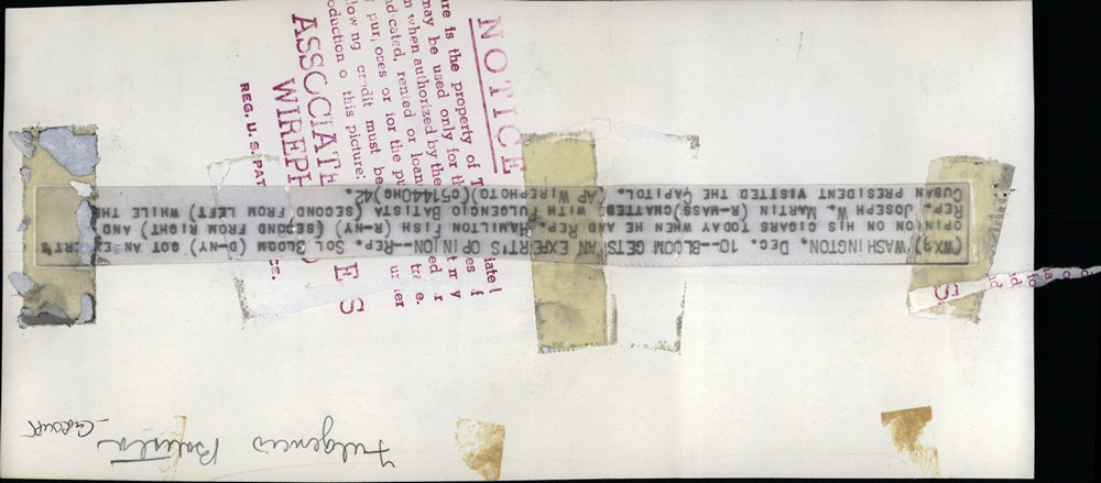 1942 Rep Sol Bloom Hamilton Fish Cigar Get - Historic Images