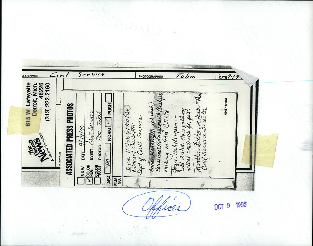 1990 Press Photo Joyce Nichols Civil Service Anne Harkington Personnel ...