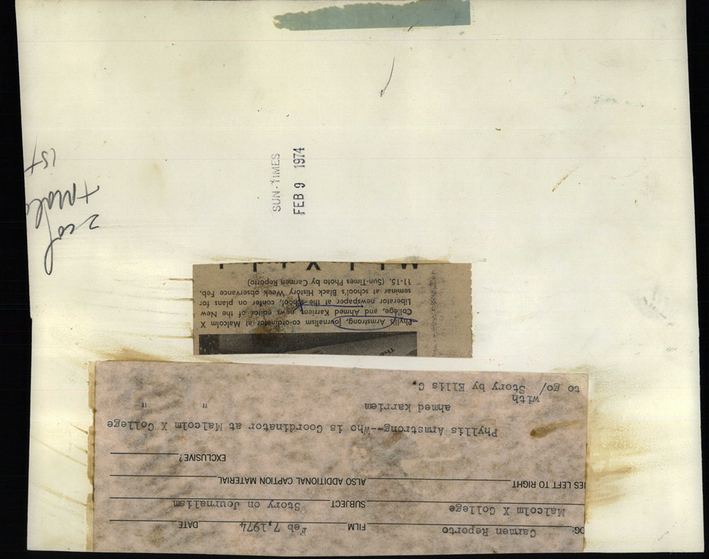 1974 Press Photo Phyllis Armstrong Ahmed Karriem Malcolm X College ...