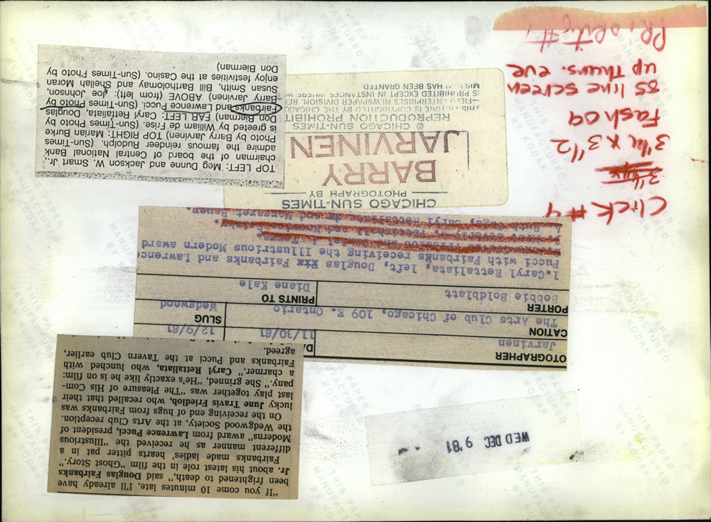 1981 Press Photo Carl Rettaliata, Douglas Fairbanks Lawrance Pucci ...