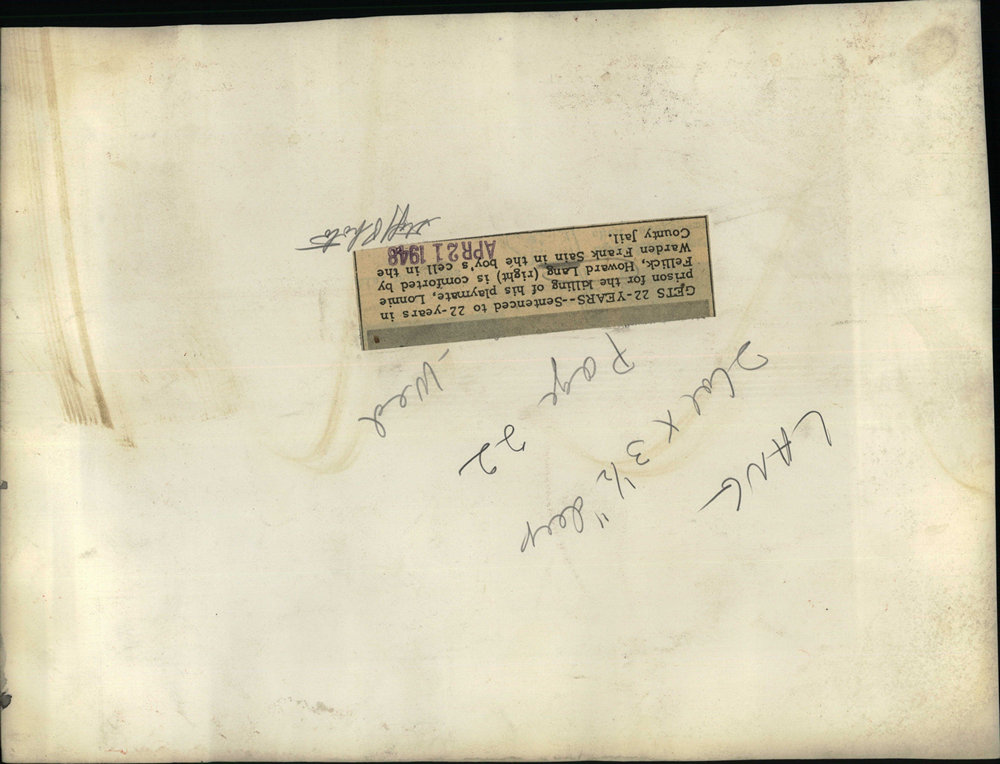 1948 Press Photo Howard Lang Lonnie Fellick Warden Frank Sain County J ...