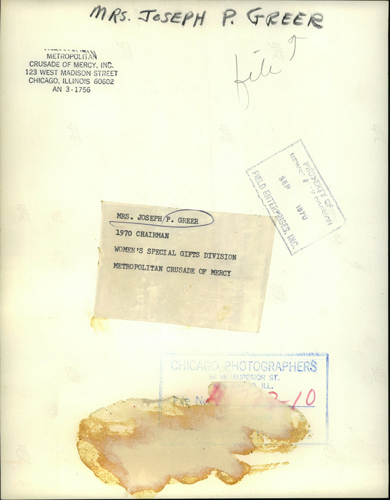 1970 Press Photo Mrs Joseph Greer Metropolitan Crusade Mercy Women Div ...