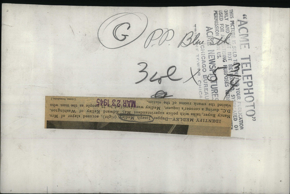 1945 Press Photo Joseph Medley Accused killer Nancy Boyer Maj. Edward ...