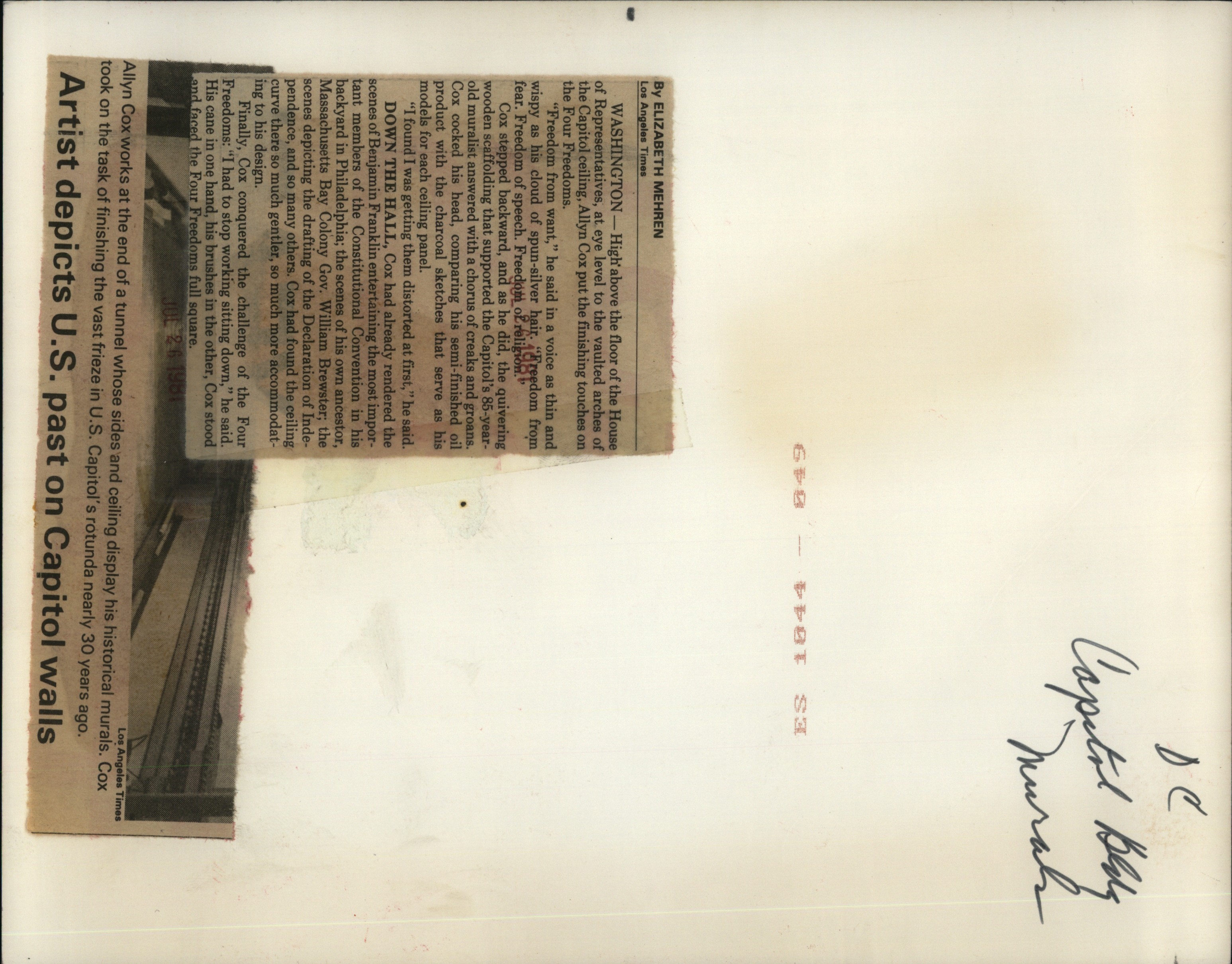 Allyn Cox Paints Historical Mural U.S. Capitol Rotunda 1981 Vintage ...