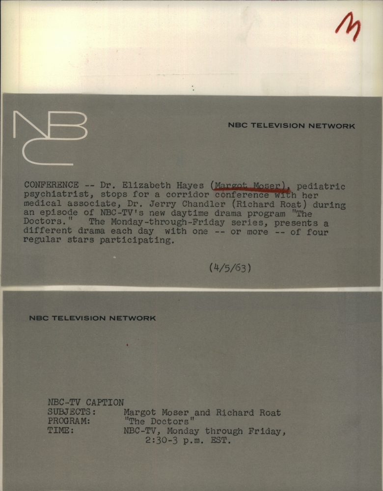 1963 Margot Moser and Richard Roat star in "The Doctors" - Historic Images