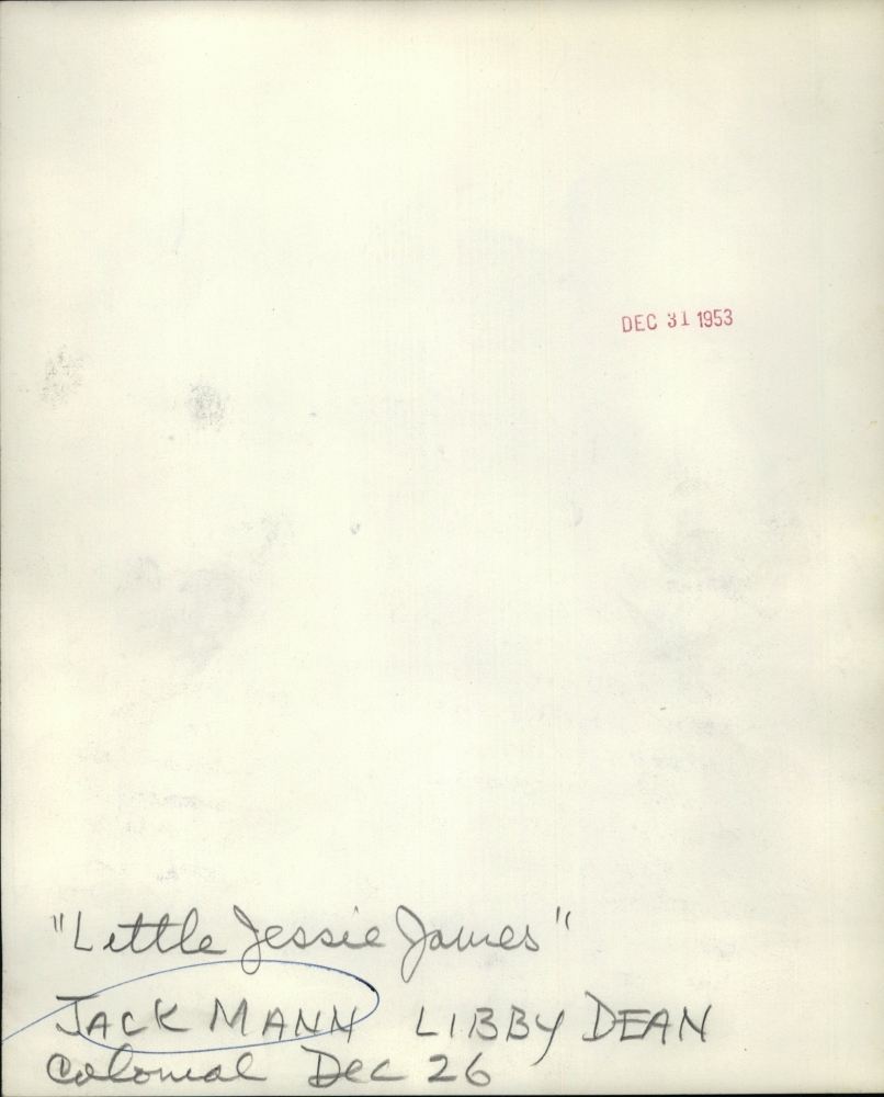 Jack Mann and Libby Dean in " Little Jessie James". 1953 Vintage Press ...