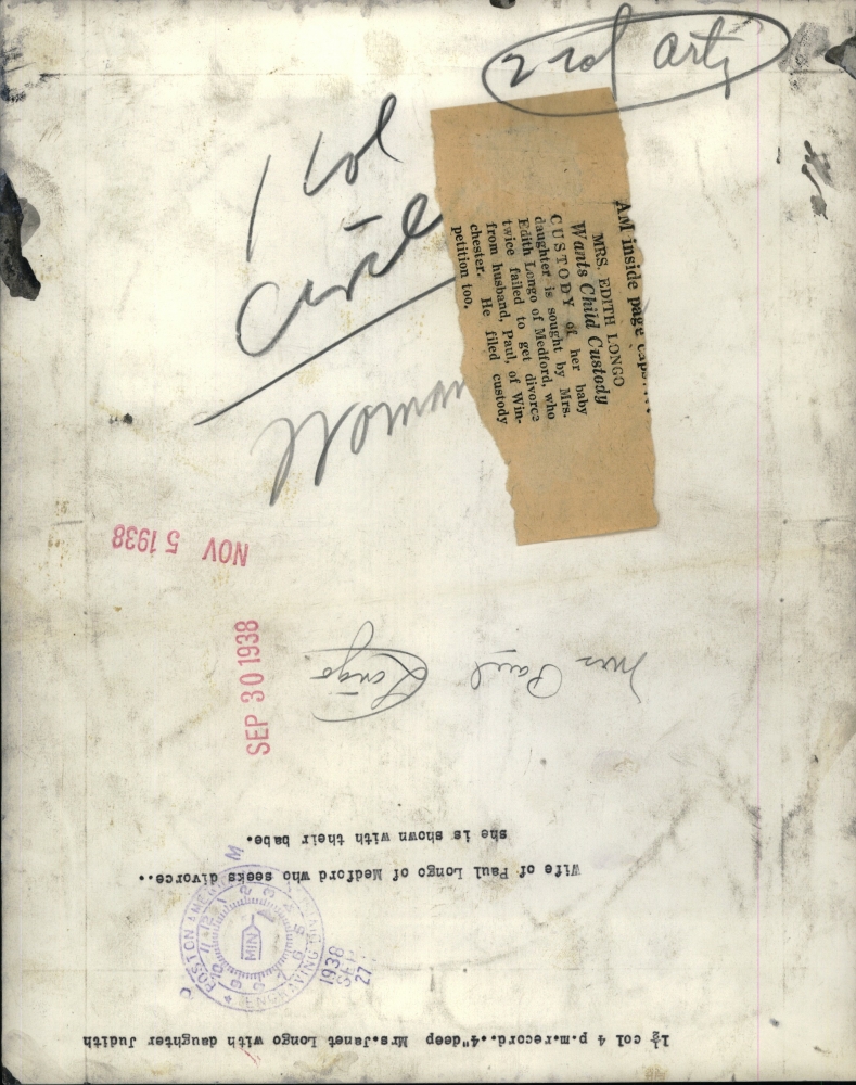 Mrs Edith Longo wants child custody 1938 Vintage Press Photo Print ...