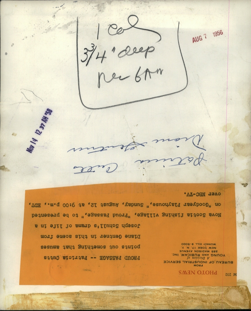 Actress Patricia Cutts Diane Gentner "Proud Passage" 1956 Vintage Press ...