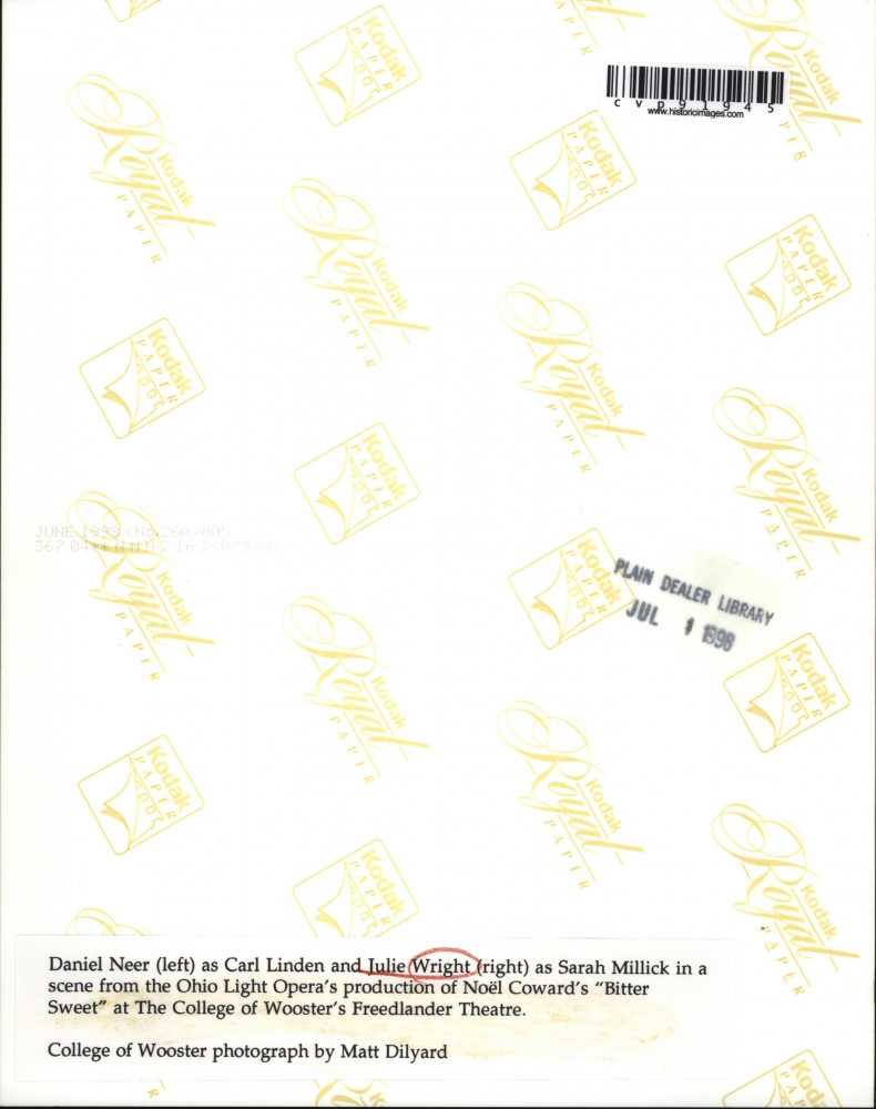 1998, Daniel Neer and Julie Wright in Bitter Sweet. - cvp91945 ...