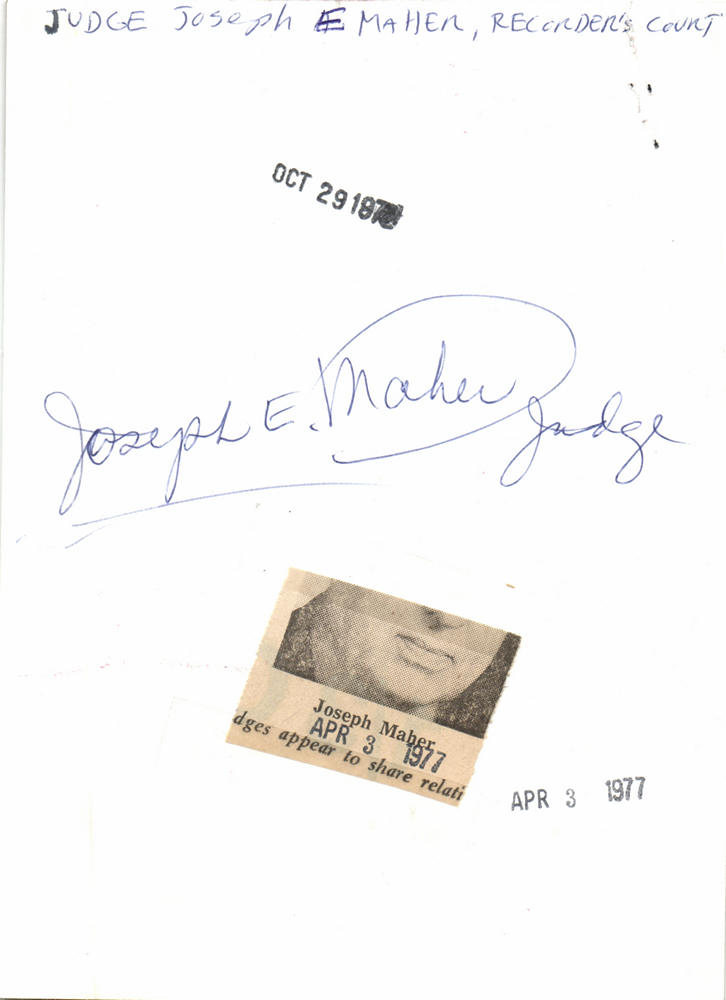 1977, Joseph E Maher Judge - Historic Images