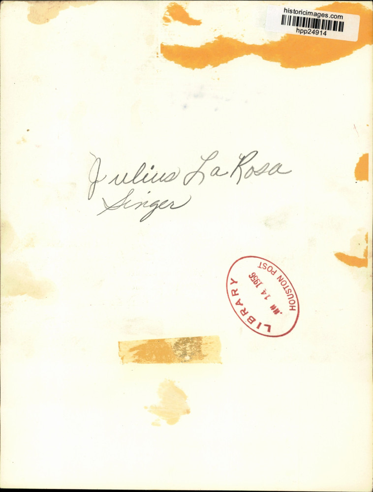 1956 Press Photo Singer Julius La Rosa - hpp24914 - Historic Images