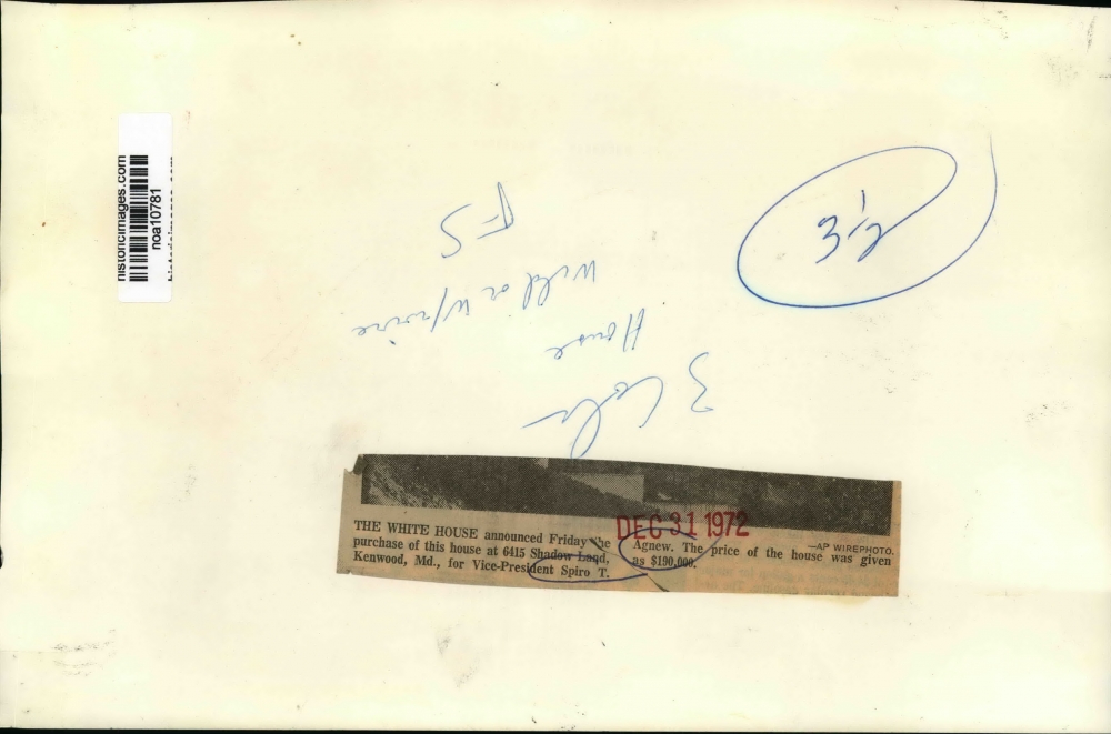 1972 Press Photo Vice President Spiro T. Agnew Home Purchased in Kenwo ...