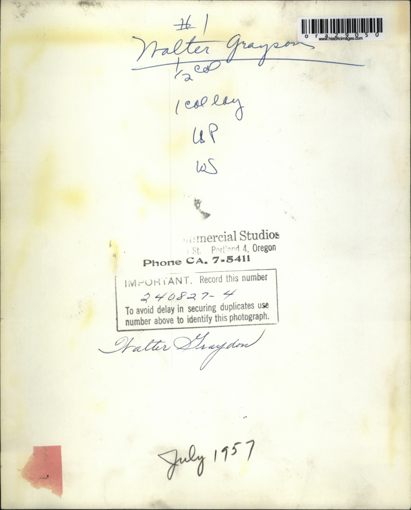 1957 Press Photo Walter Grayson - Historic Images