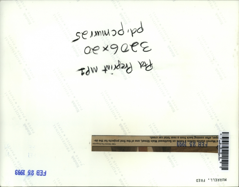 1993 Press Photo Developer Fred Murrell stands before new project - or ...