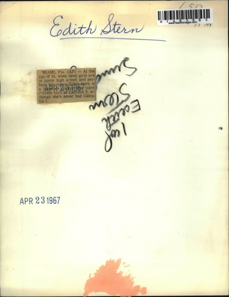 1967 Press Photo Edith Stern - ora85985 - Historic Images