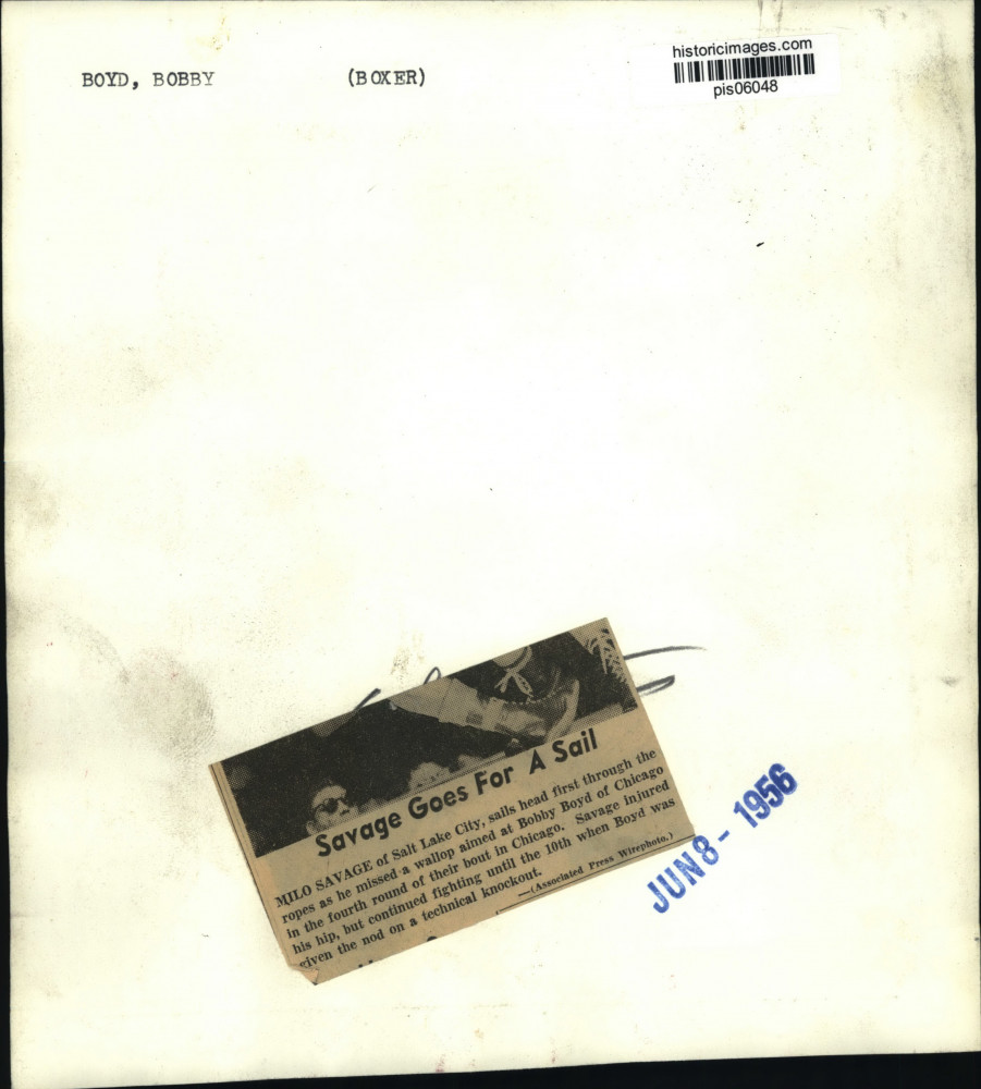 1956 Press Photo Milo Savage & Bobby Boyd, boxing bout, Chicago - pis0 ...