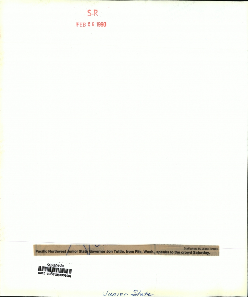 1990 Pacific Northwest Junior State Governor Jon Tuttle - Historic Images