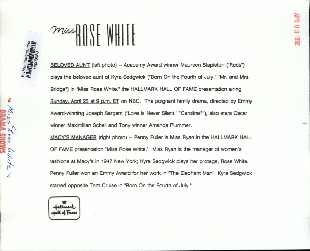 1992 Press Photo Maureen Stapleton and Kyra Sedgwick in Miss Rose Whit - Historic Images